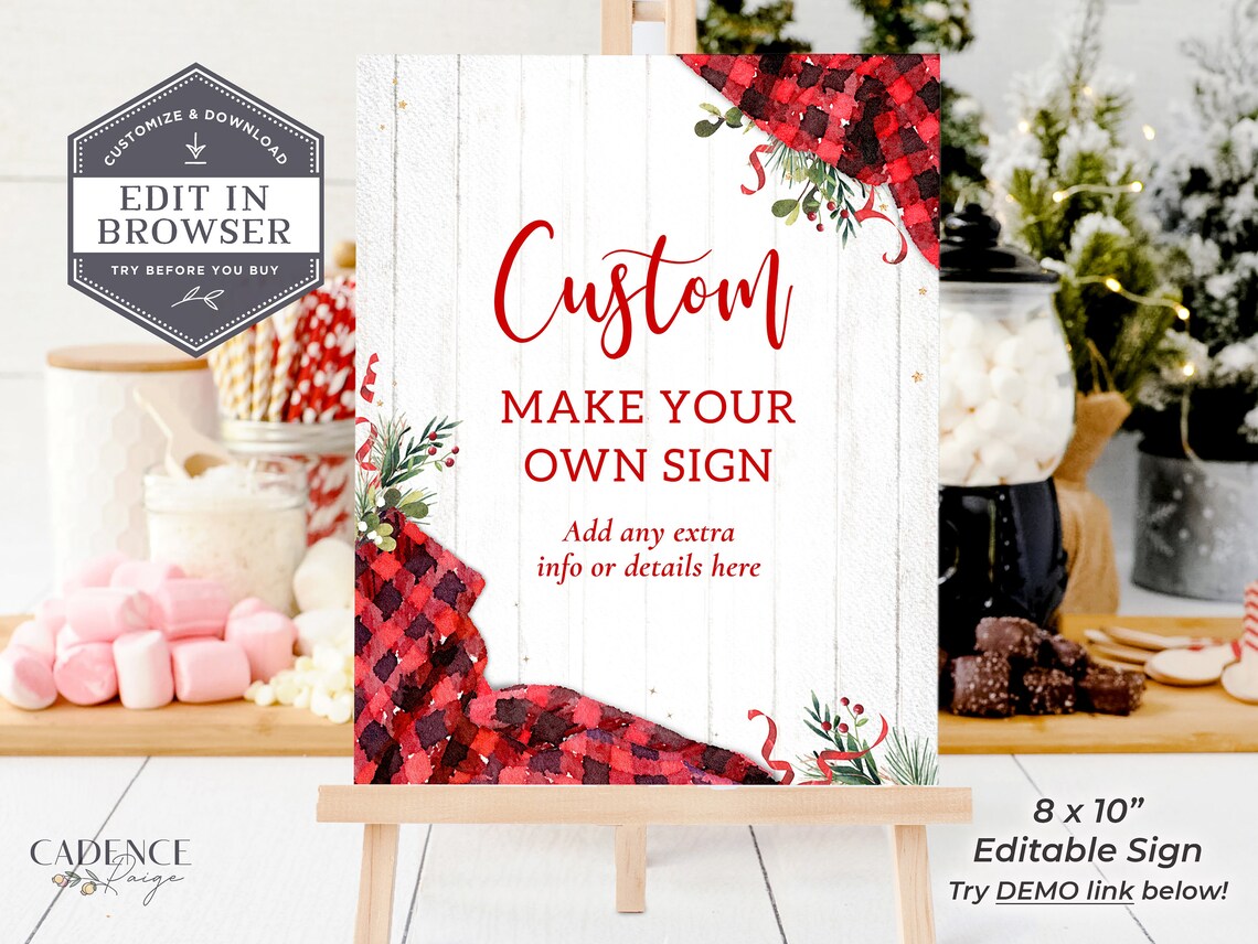 Customizable Holiday Party Signs Editable Raffle Sign 8 X 10 | Etsy