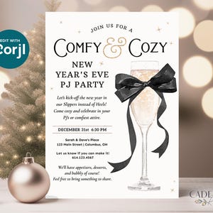 Casual New Year's Eve Party Invitation, Cozy NYE Party Invite, New Year ...