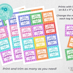 Valentine's Day Pop It Tags, Classroom Valentines, Printable Pop It ...