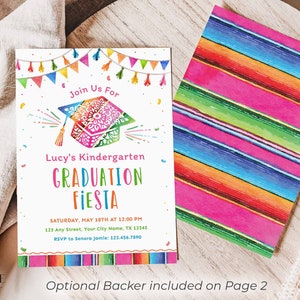 Kindergarten Graduation Invitation Template for Fiesta Grad Party End ...