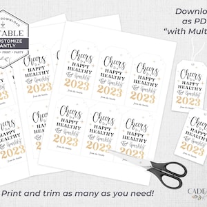 Happy New Year Gift Tag Printable New Years Tag Editable New - Etsy