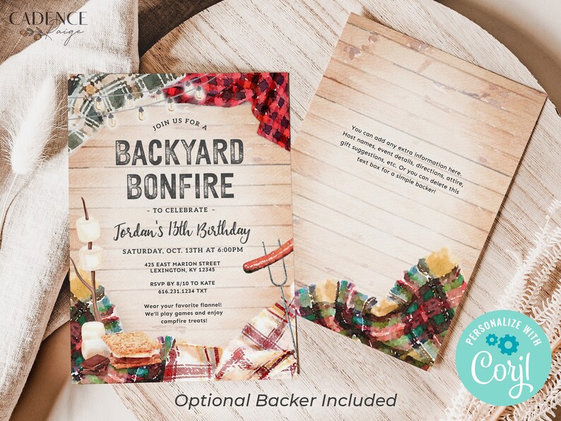 Bonfire Birthday Party Invitation Fall Birthday Party - Etsy