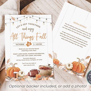 All Things Fall Invitation, Digital Fall Harvest Party Invitation ...