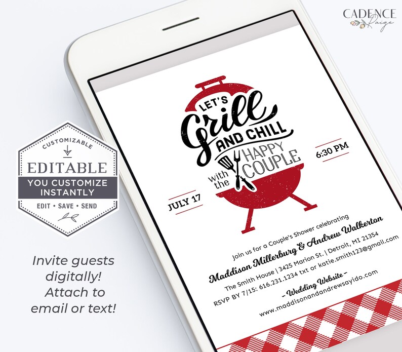 BBQ Wedding Shower Invitation, I Do BBQ Invitation, Grill and Chill ...