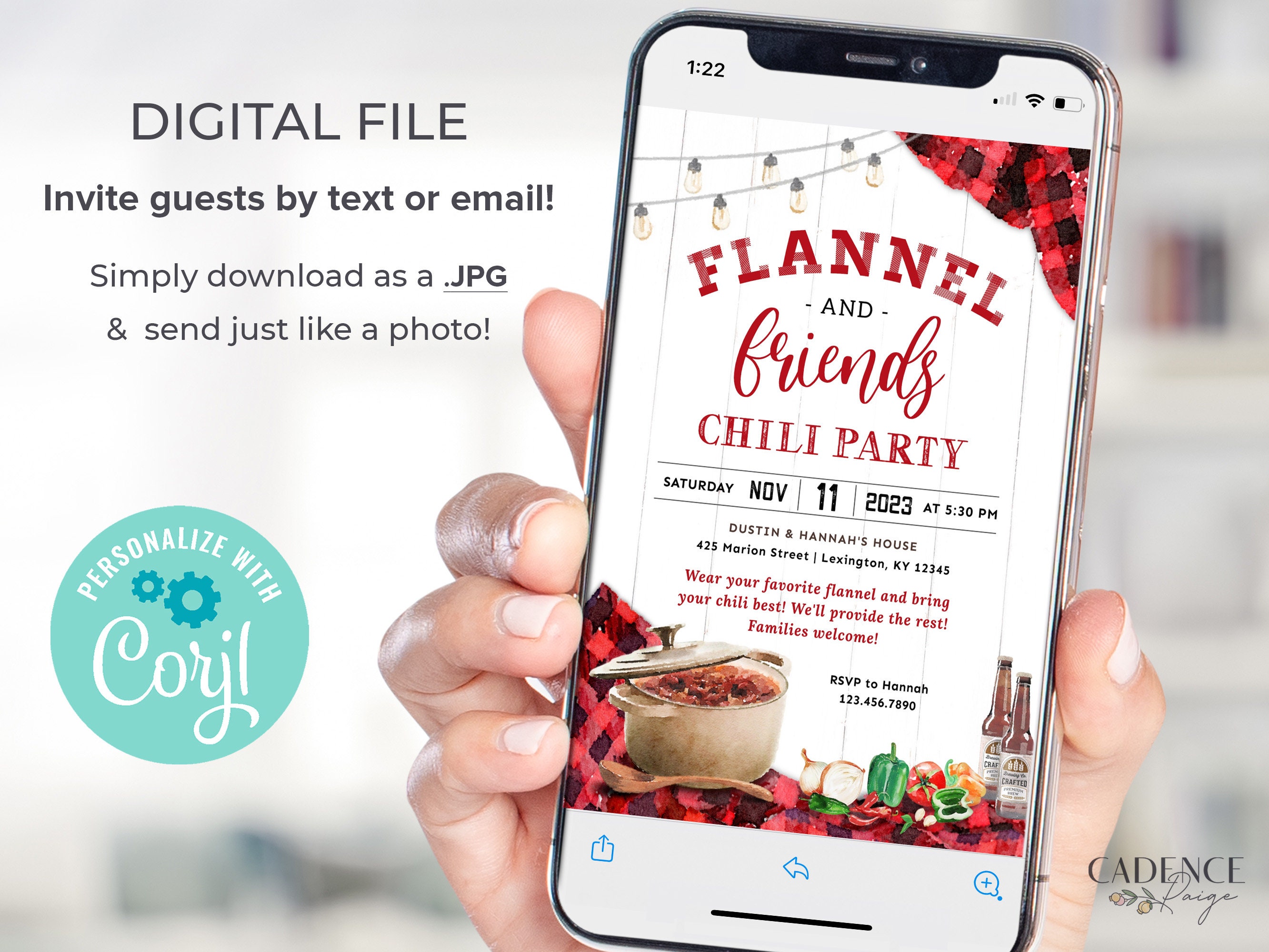 Chili Potluck Invitation Chili Party Invite Etsy