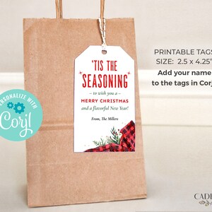 Seasoning Gift Tag, Spice Gift Tag, Homemade Spice Gift Tags, Food Gift ...