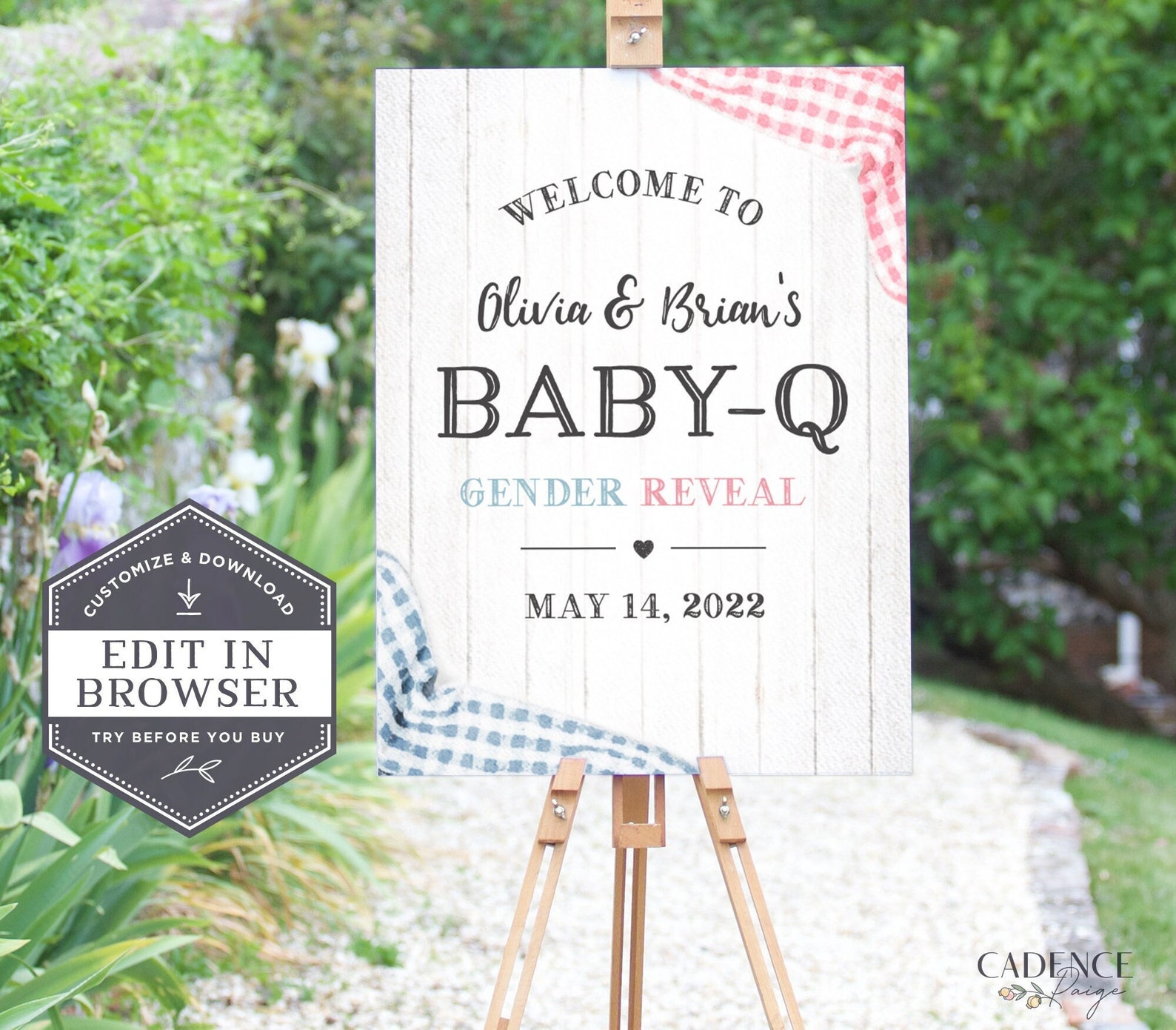 Gender Reveal Welcome Sign Gender Reveal Baby-q Sign BBQ - Etsy Canada