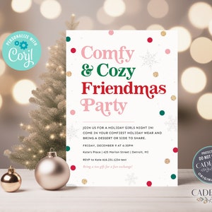 Friendmas Party Invitation, Christmas PJ Party Invitation, Girls Night ...
