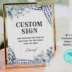 8 X 10 Dusty Blue BBQ Display Signs, Blue I Do BBQ Shower Signs ...