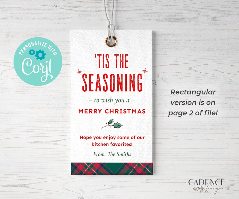 Spice Gift Tags, Homemade Spice Gift Tag, Seasoning Gift Tag, Food Gift ...