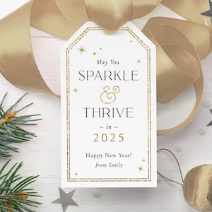 Happy New Year Gift Tag 2025, Printable New Years Tag, Editable New ...