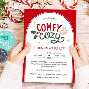 Comfy and Cozy Christmas Party Invitation, Holiday Pajama Party ...