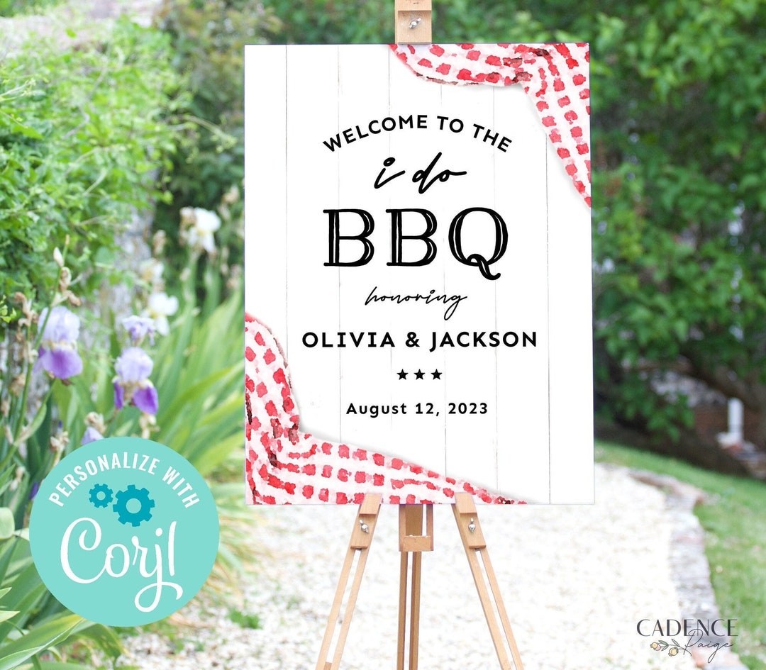 I Do BBQ Welcome Sign, I Do BBQ Reception Welcome Sign, Bbq Welcome ...