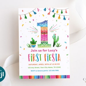 First Birthday Party Invitation for First Fiesta Invitation for 1st ...