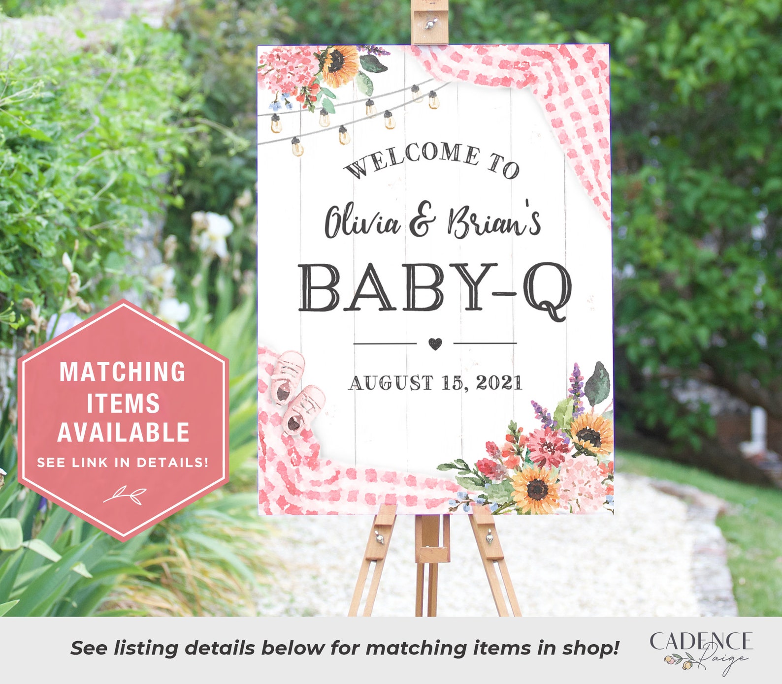 Pink BABY-Q Shower Signs, BBQ Baby Shower Signs, Babyq Signs, 8 X 10 ...