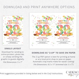 39th Birthday Invitation, 39th Birthday Fiesta Invite, Taco Birthday ...