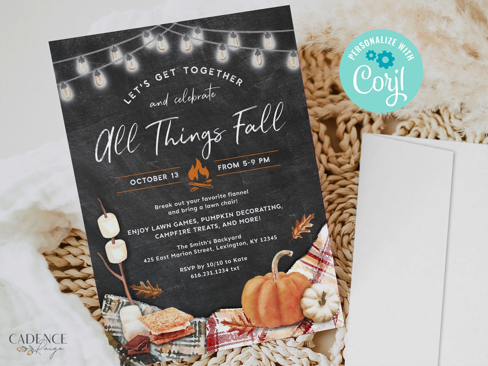 Fall Celebration Party Invitation Neighborhood Fall Party - Etsy