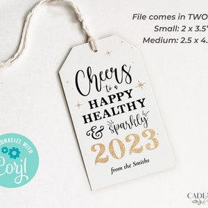 Happy New Year Gift Tag Printable New Years Tag Editable New - Etsy