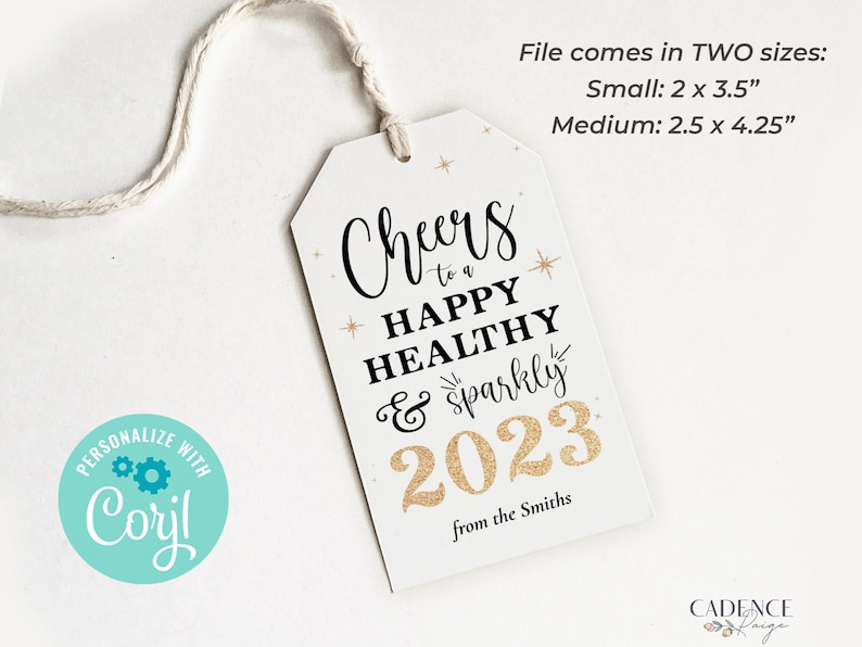 Happy New Year Gift Tag Printable New Years Tag Editable New - Etsy