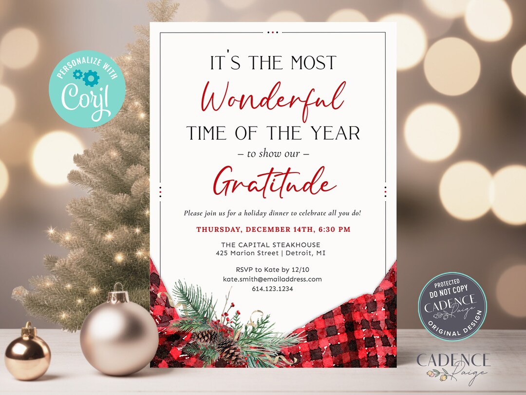 Company Holiday Party Invitation, Client Appreciation Invite, Company ...
