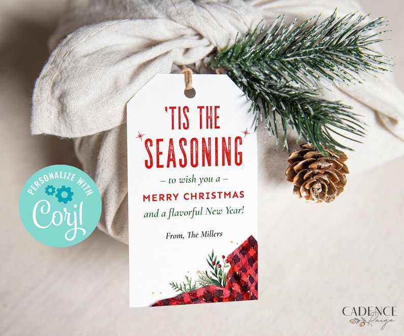 Seasoning Gift Tag, Spice Gift Tag, Homemade Spice Gift Tags, Food Gift ...