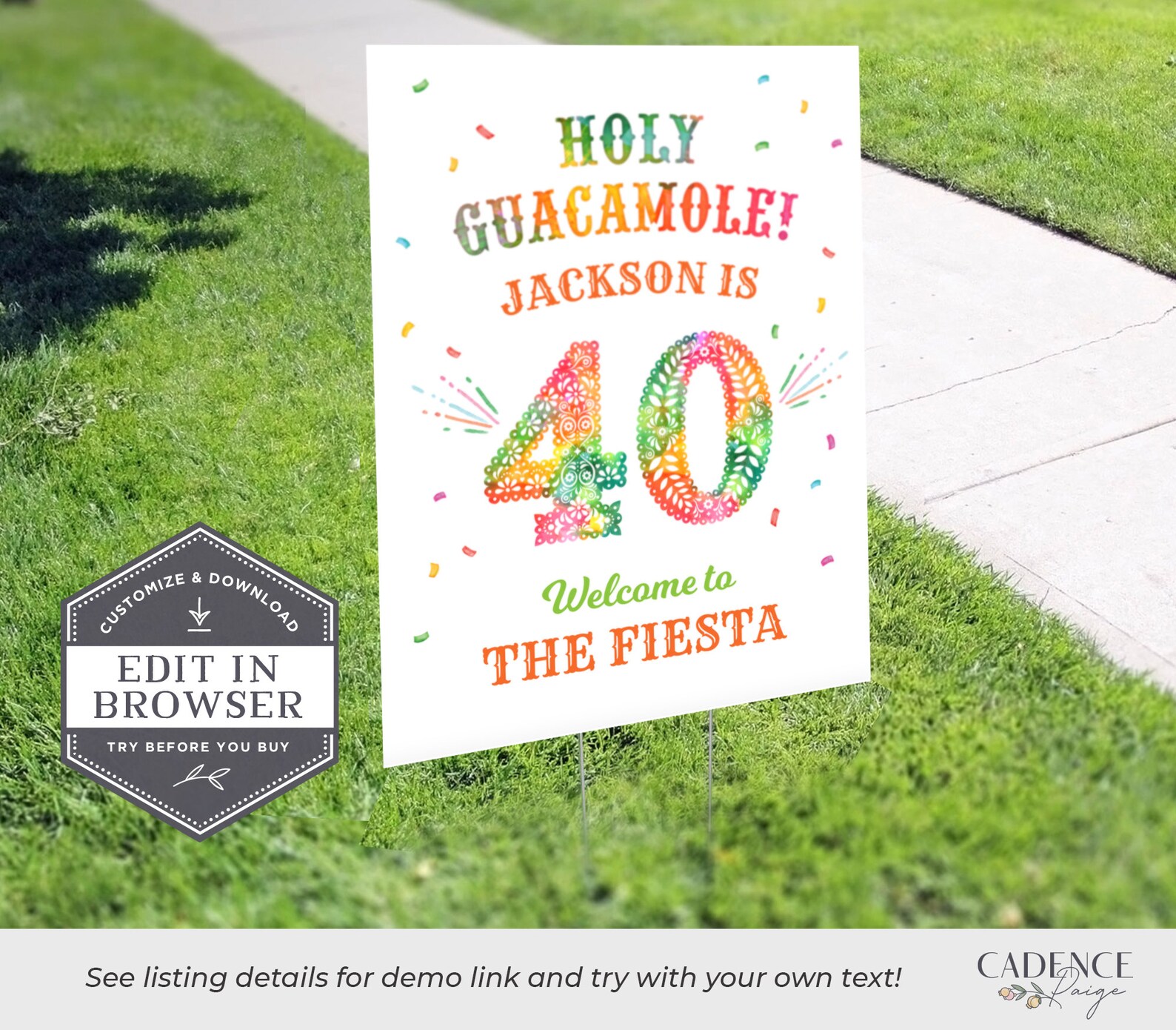 40th Birthday Sign, 40th Birthday Welcome Sign, Holy Guacamole Sign ...