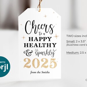 Happy New Year Gift Tag, Printable New Years Tag, Editable New Years ...