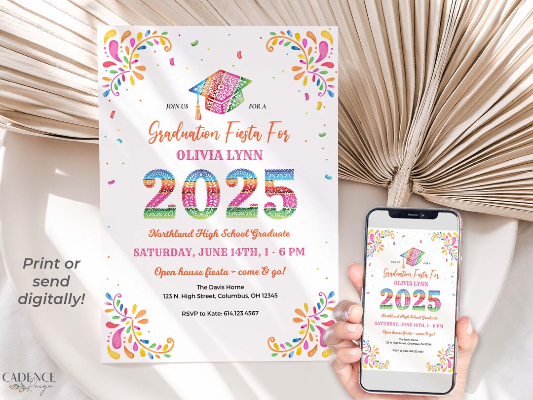 Graduation Party Fiesta Invitation for Mexican Theme Grad Party ...