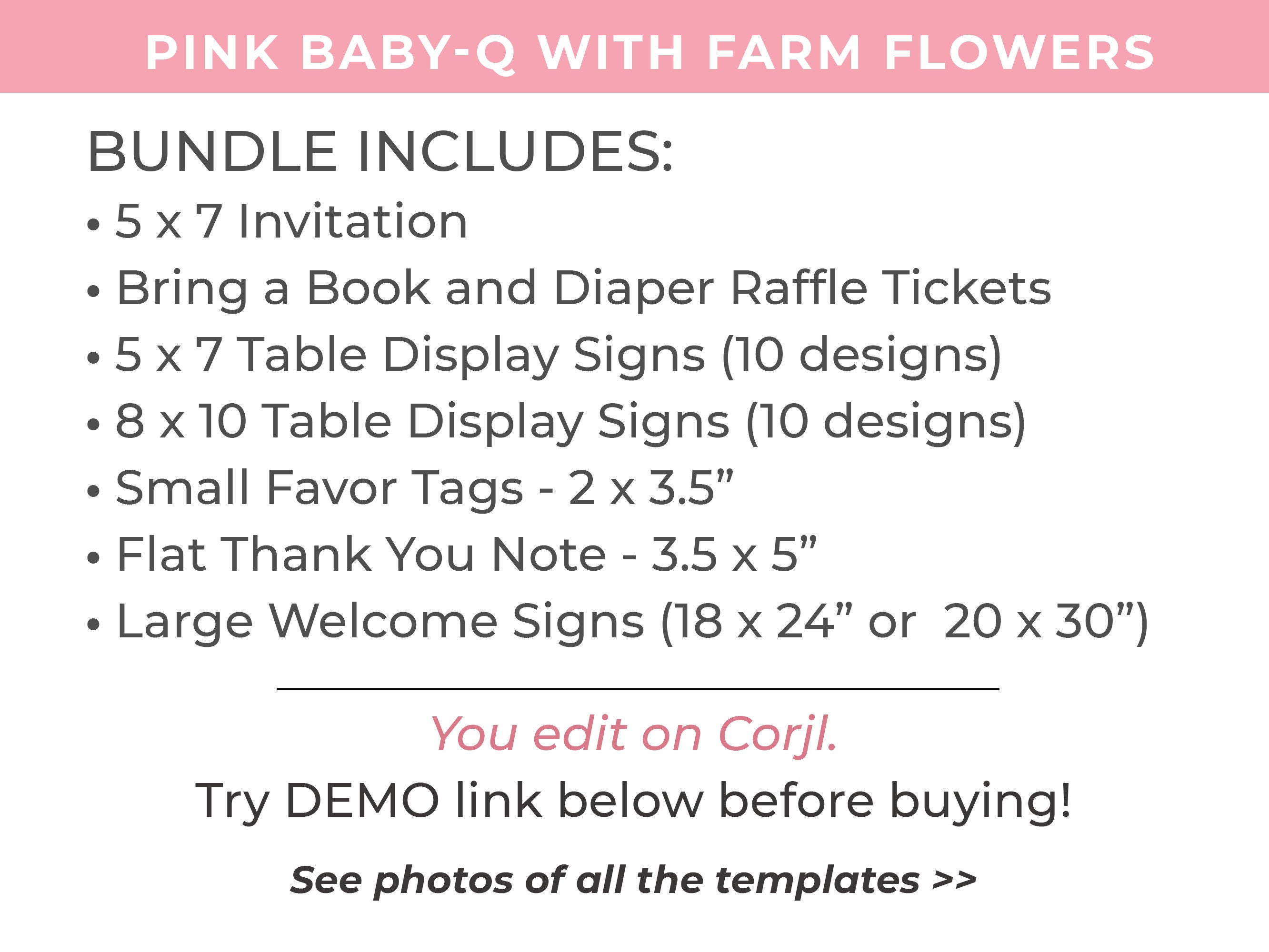 Pink Baby-q Shower Bundle, Pink Babyq Decorations, Girl Babyq Shower ...