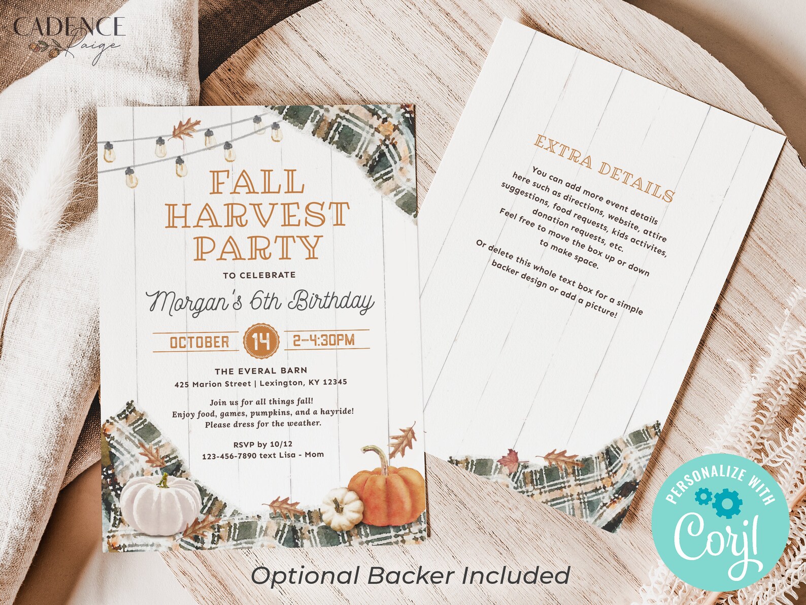 Fall Harvest Birthday Invitation, Pumpkin Patch Birthday Party ...