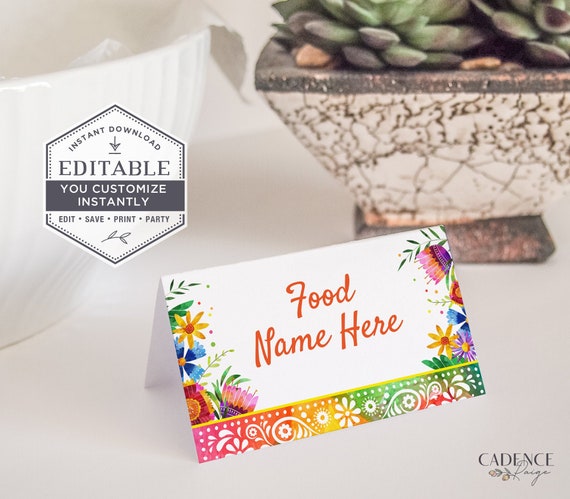 Fiesta Food Signs Floral First Birthday Fiesta Decor - Etsy