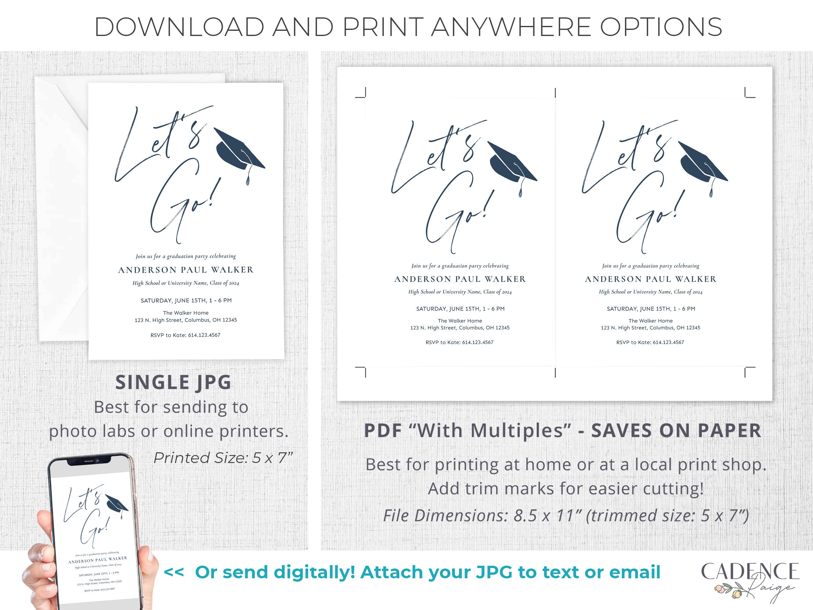 Graduation Party Invitation for Male Grad Party Invite Fun Grad Party ...