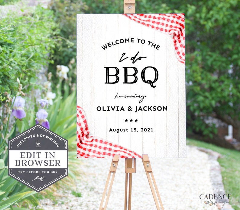 I Do BBQ Welcome Sign I Do BBQ Reception Welcome Sign Bbq - Etsy