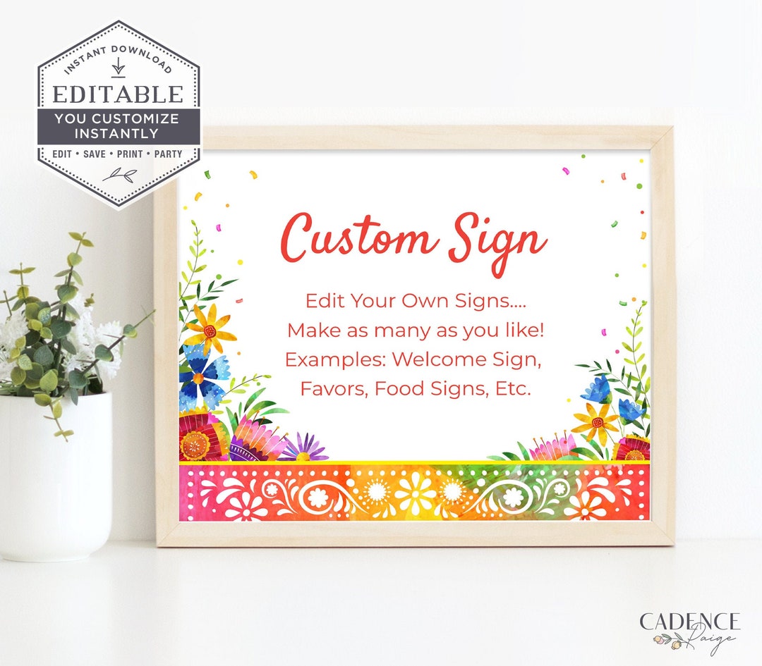 Fiesta Party Signs, Fiesta Florals, 1st Birthday Fiesta Sign, Taco ...
