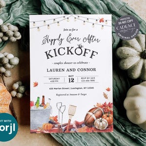 Football Couples Shower Invitation Tailgate and Celebrate Happily Ever ...