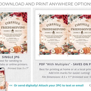 Friendsgiving Invitation, Flannel and Friends Invite, Fall Bonfire ...