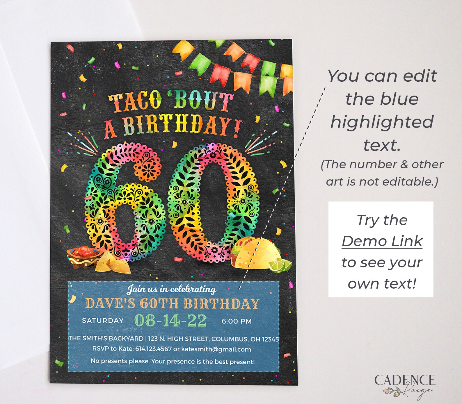 60th Birthday Party Invitation, 60th Fiesta Invite for a Man, Look Who ...