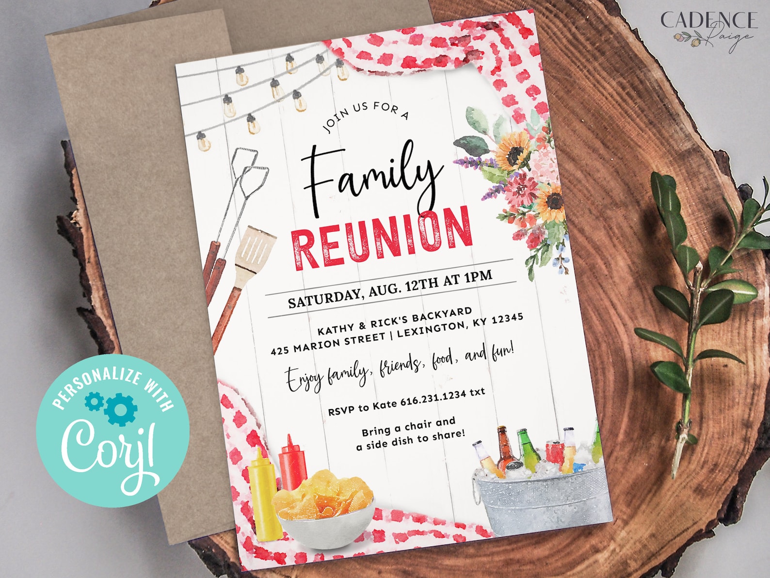 Family Reunion Invitation, Family Picnic Invitation, Reunion BBQ ...