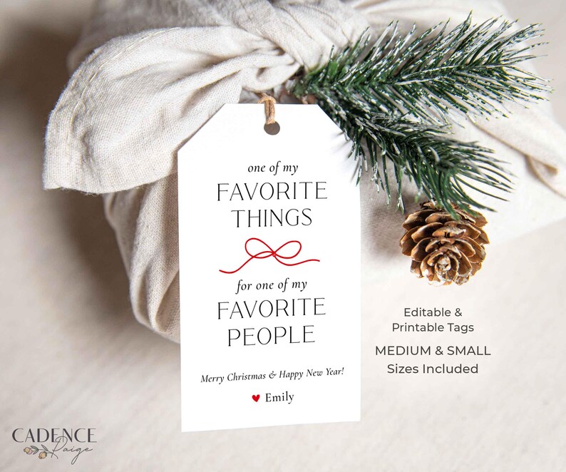Favorite Things Gift Tags | Editable Holiday Label | Printable PDF - Etsy