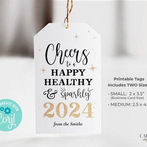 Happy New Year Gift Tag, Printable New Years Tag, Editable New Years ...