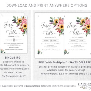 Farm to Table Dinner Party Invitation, Farm Dinner Party Invitation ...