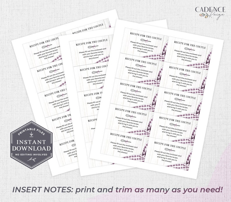 BBQ Recipe Cards I Do BBQ Recipe Cards Matching Purple - Etsy