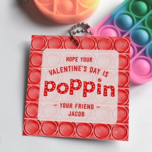 Valentine's Day Pop It Tags PDF Classroom Valentines, Printable PDF Pop ...
