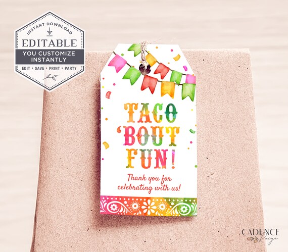 Fiesta Favor Tags First Birthday Fiesta Favor Tags Taco | Etsy