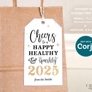 Happy New Year Gift Tag, Printable New Years Tag, Editable New Years ...