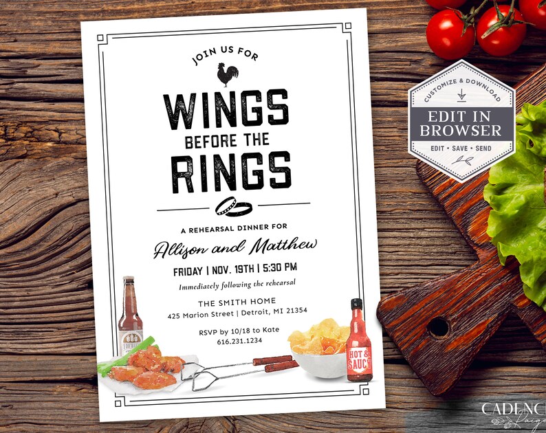 Casual Engagement Party Invitation Wing Night Casual - Etsy