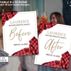 Buffalo Plaid Bachelorette Signs, 8 X 10 Bachelorette Signs, Flannel ...