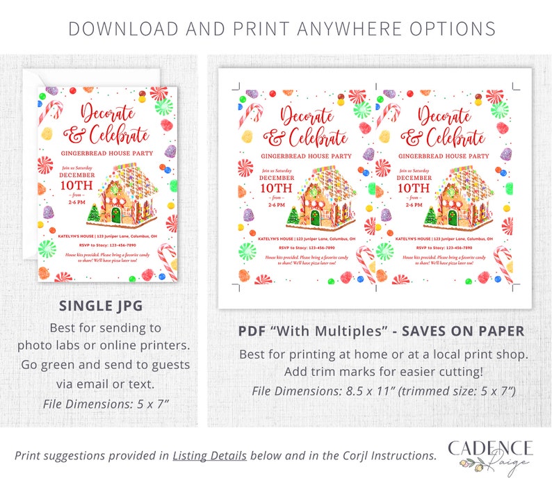 Gingerbread House Party Invitation Fun Holiday Party - Etsy