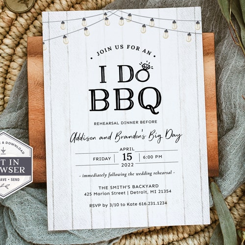I Do BBQ Invitation Couples Shower Printable Engagement Invite - Etsy
