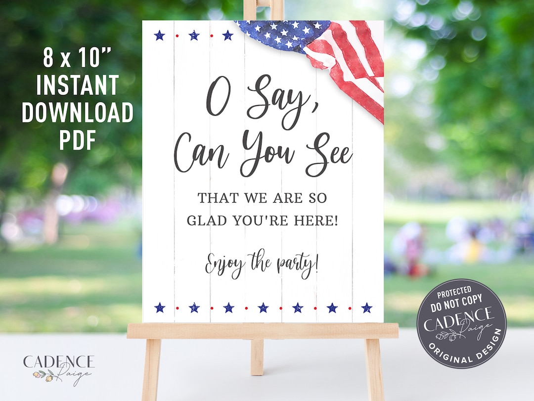 Printable 4th of July Party Sign, Welcome Sign, Patriotic Decor ...